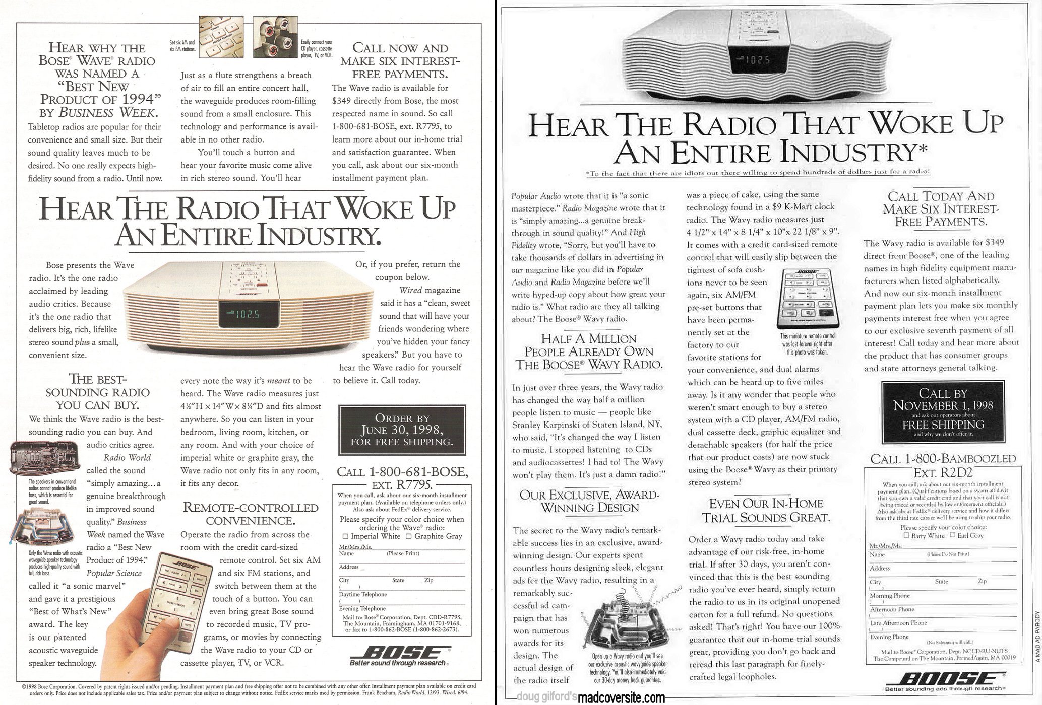Doug Gilford's Mad Cover Site - MAD Advertising Parodies - The Bose ...
